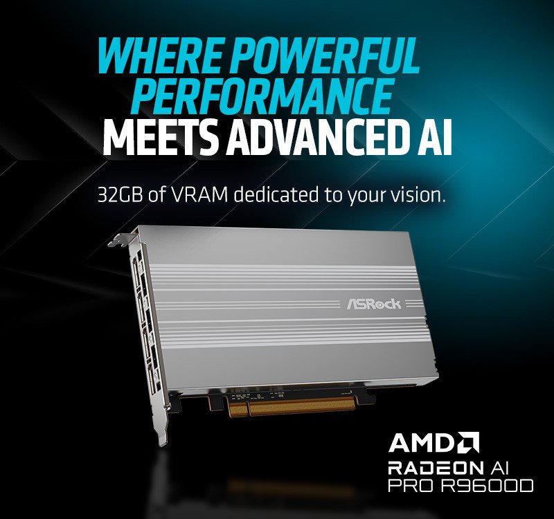 ASRock > AMD Radeon™ AI PRO R9600D Passive 32GB