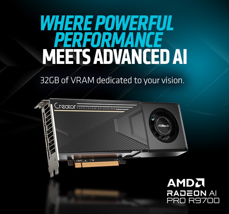 华擎科技 > AMD Radeon™ AI PRO R9700 创世者 32GB