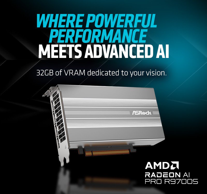 ASRock > AMD Radeon™ AI PRO R9700S Passive 32GB