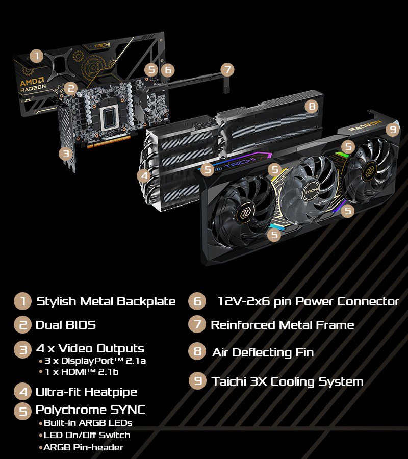 ASRock > AMD Radeon™ RX 9070 XT Taichi 16GB OC
