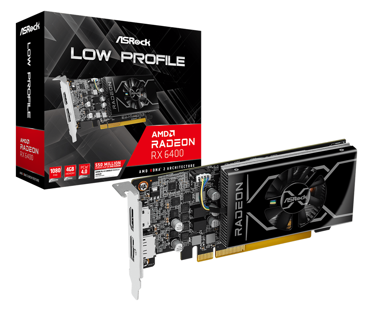 ASRock > AMD Radeon™ RX 6400 Low Profile 4GB