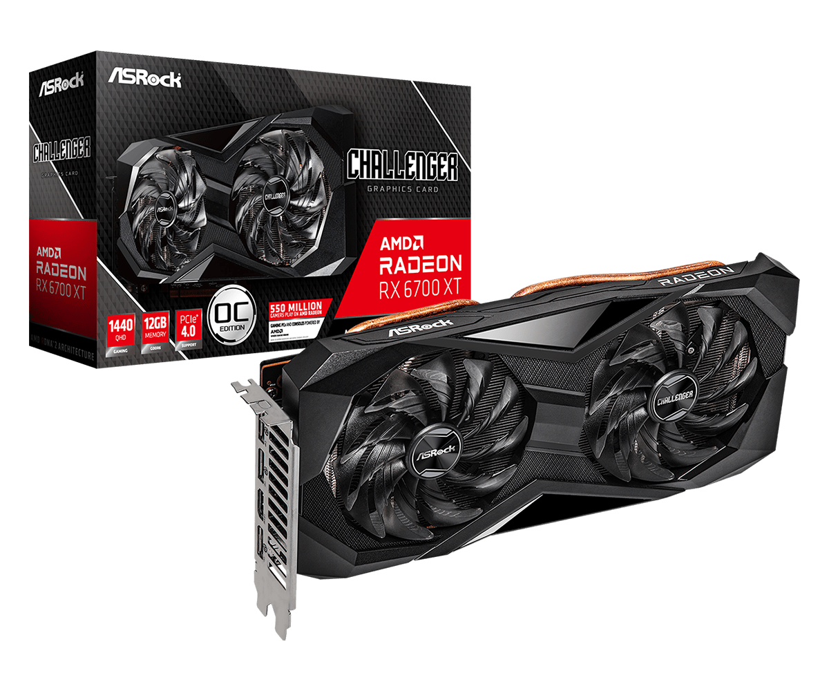 ASRock > AMD Radeon™ RX 6700 XT Challenger D 12GB OC