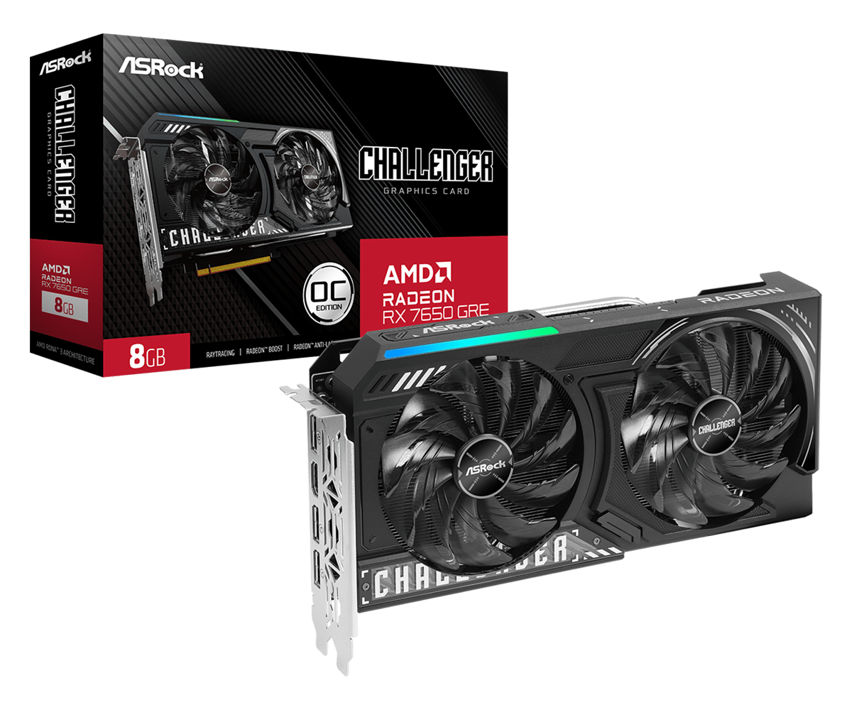 华擎科技 > AMD Radeon™ RX 7650 GRE Challenger 8GB OC