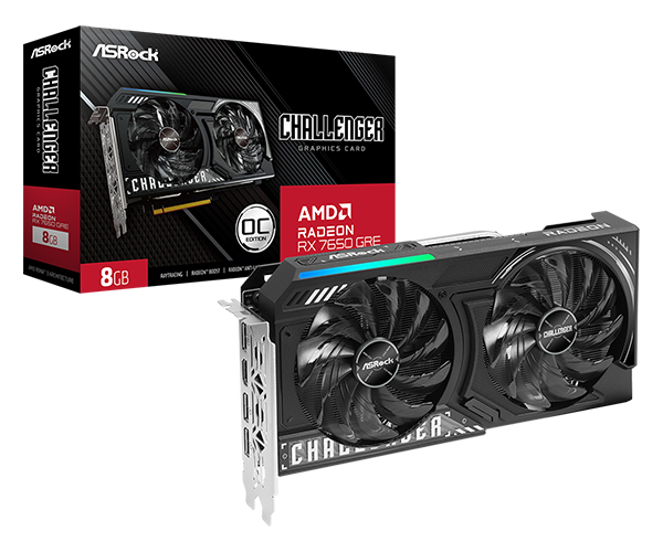 华擎科技 > AMD Radeon™ RX 7650 GRE Challenger 8GB OC