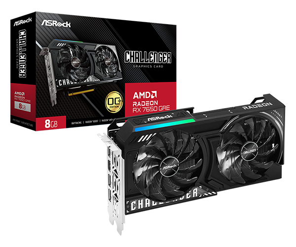 华擎科技 > AMD Radeon™ RX 7650 GRE Challenger 8GB OC+