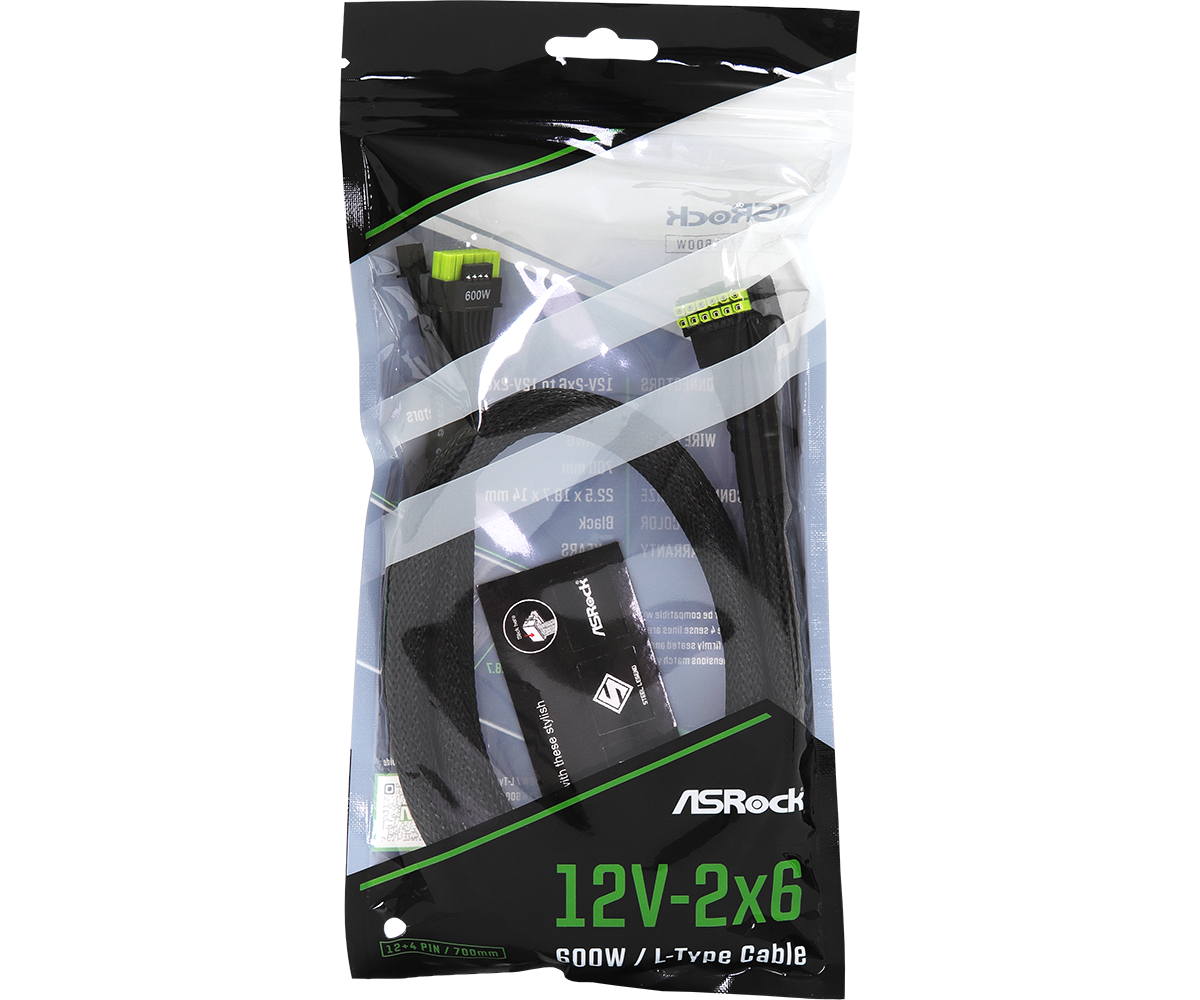 ASRock > 12V-2x6 600W / L-Type Cable