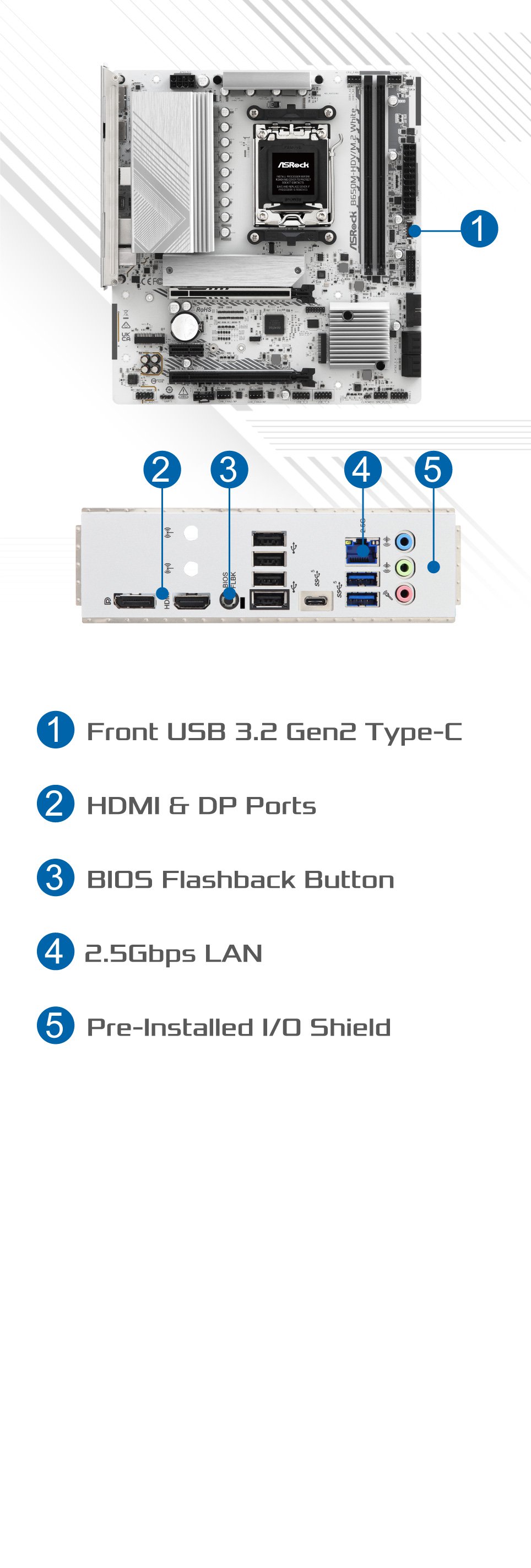 ASRock > B650M-HDV/M.2 White