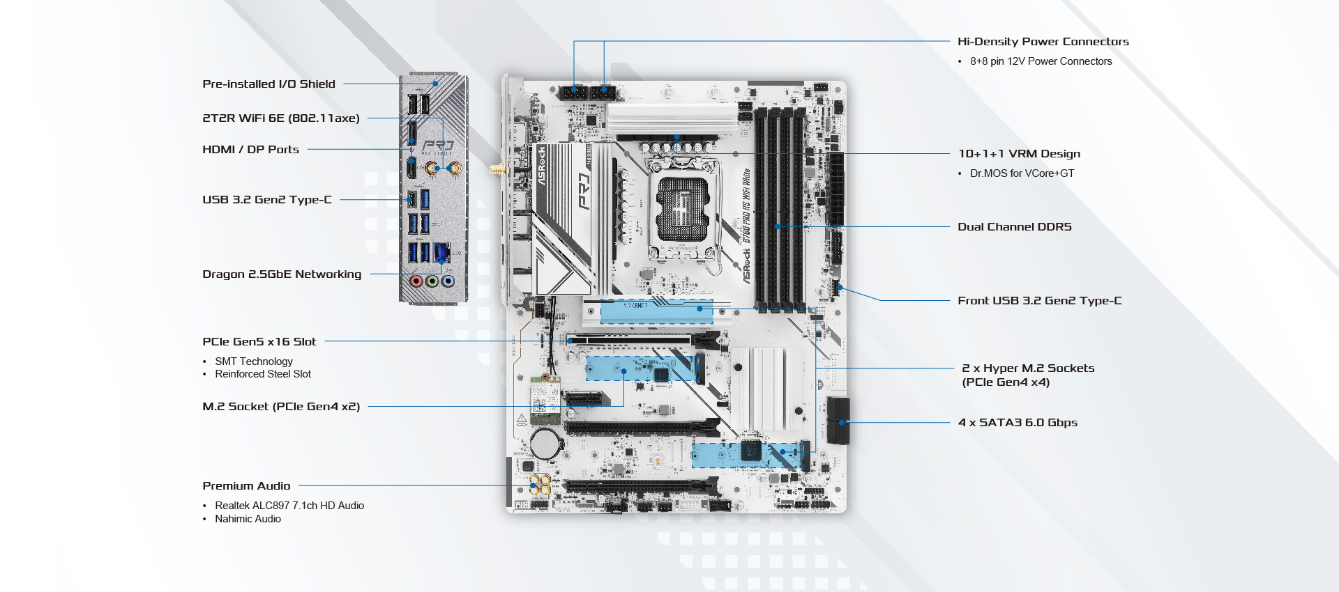 ASRock > B760 Pro RS WiFi White