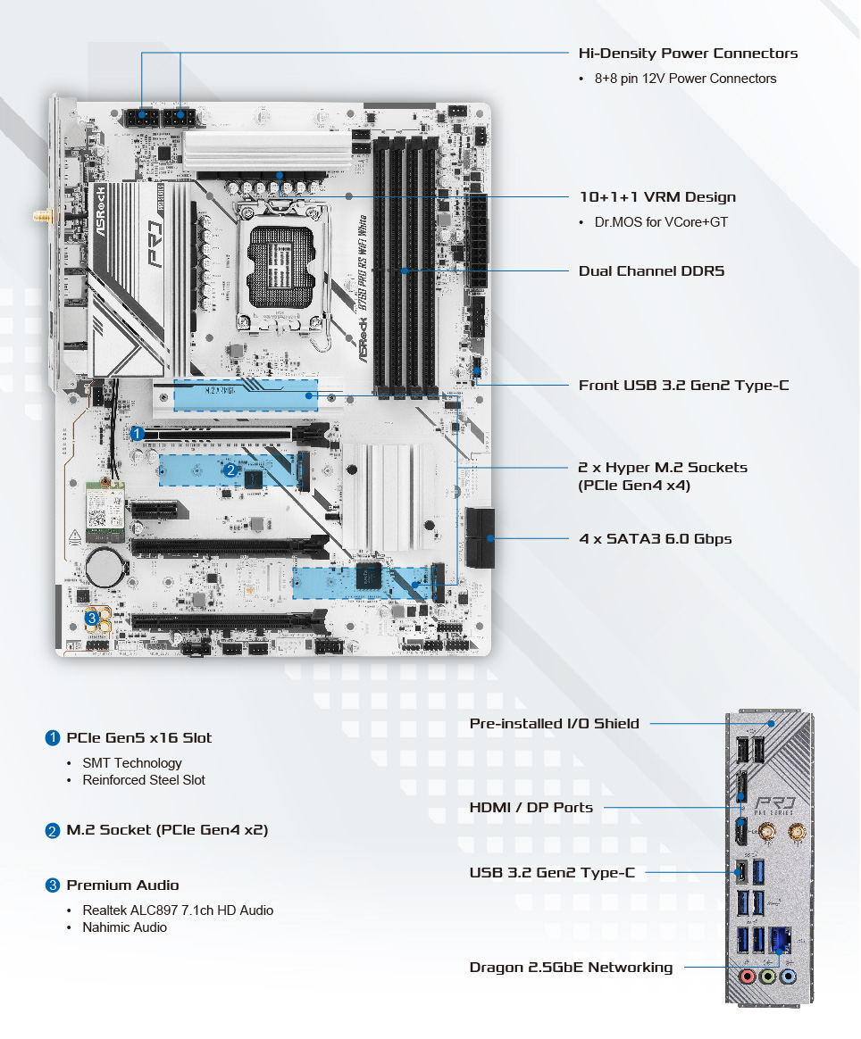ASRock > B760 Pro RS WiFi White
