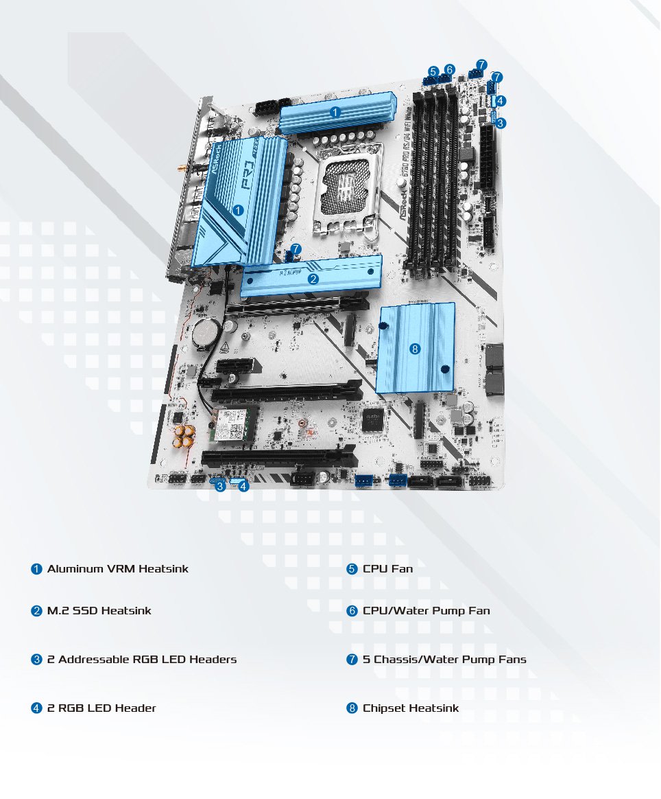 ASRock > B760 Pro RS/D4 WiFi White