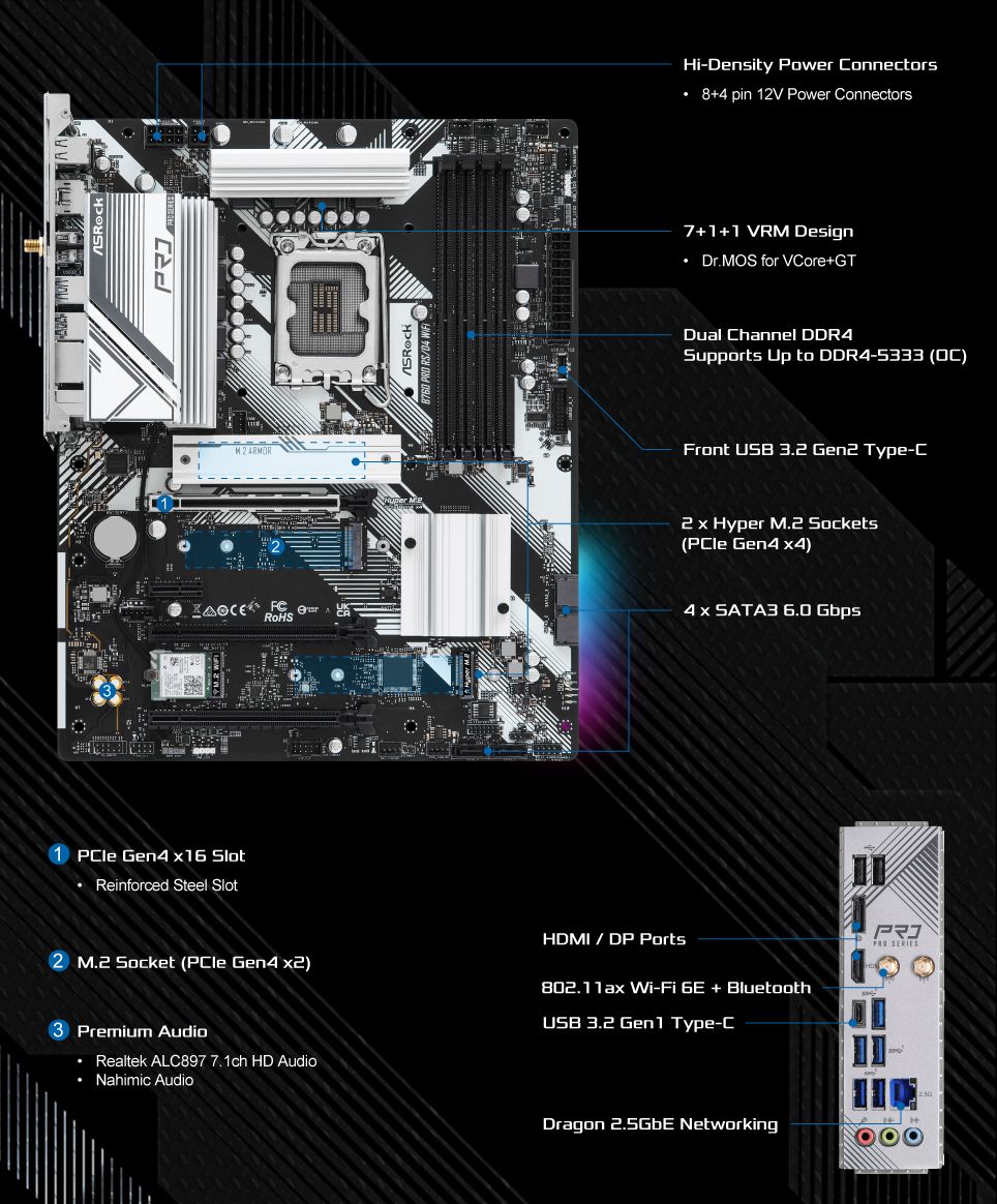 ASRock > B760 Pro RS/D4 WiFi