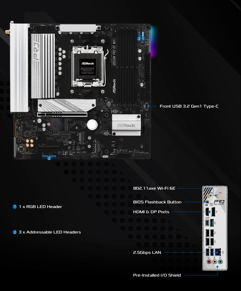 ASRock > B850M Pro RS WiFi