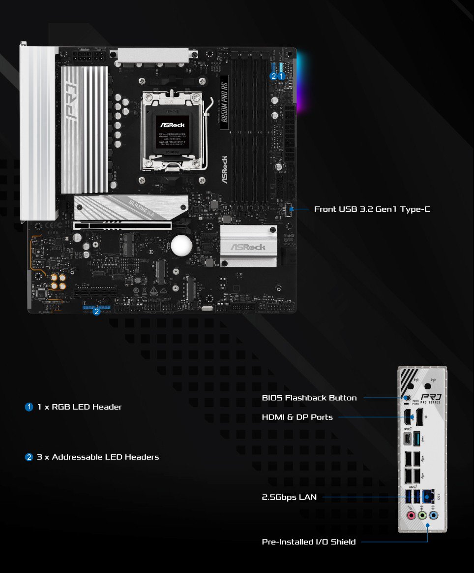 ASRock > B850M Pro RS