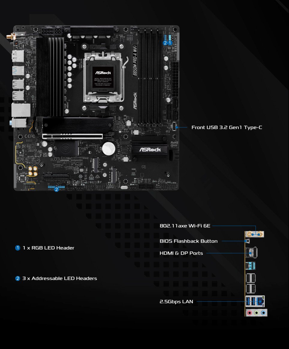 ASRock > B850M Pro-A WiFi