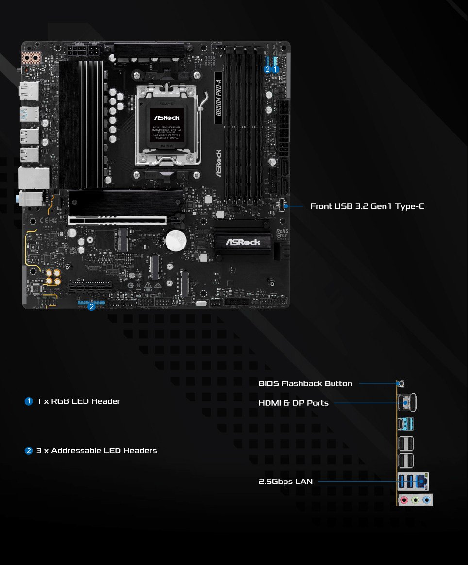 ASRock > B850M Pro-A