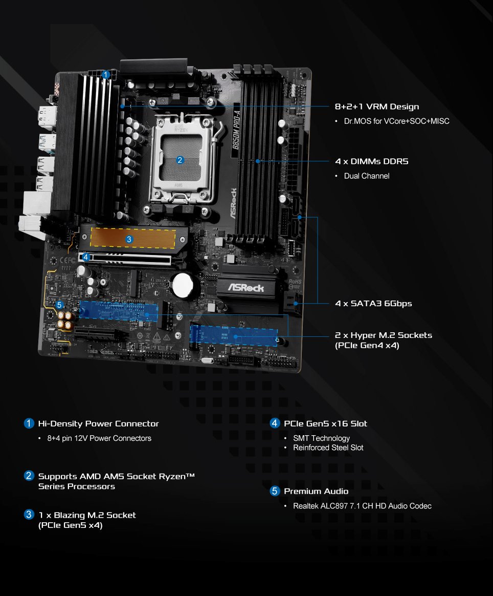 ASRock > B850M Pro-A