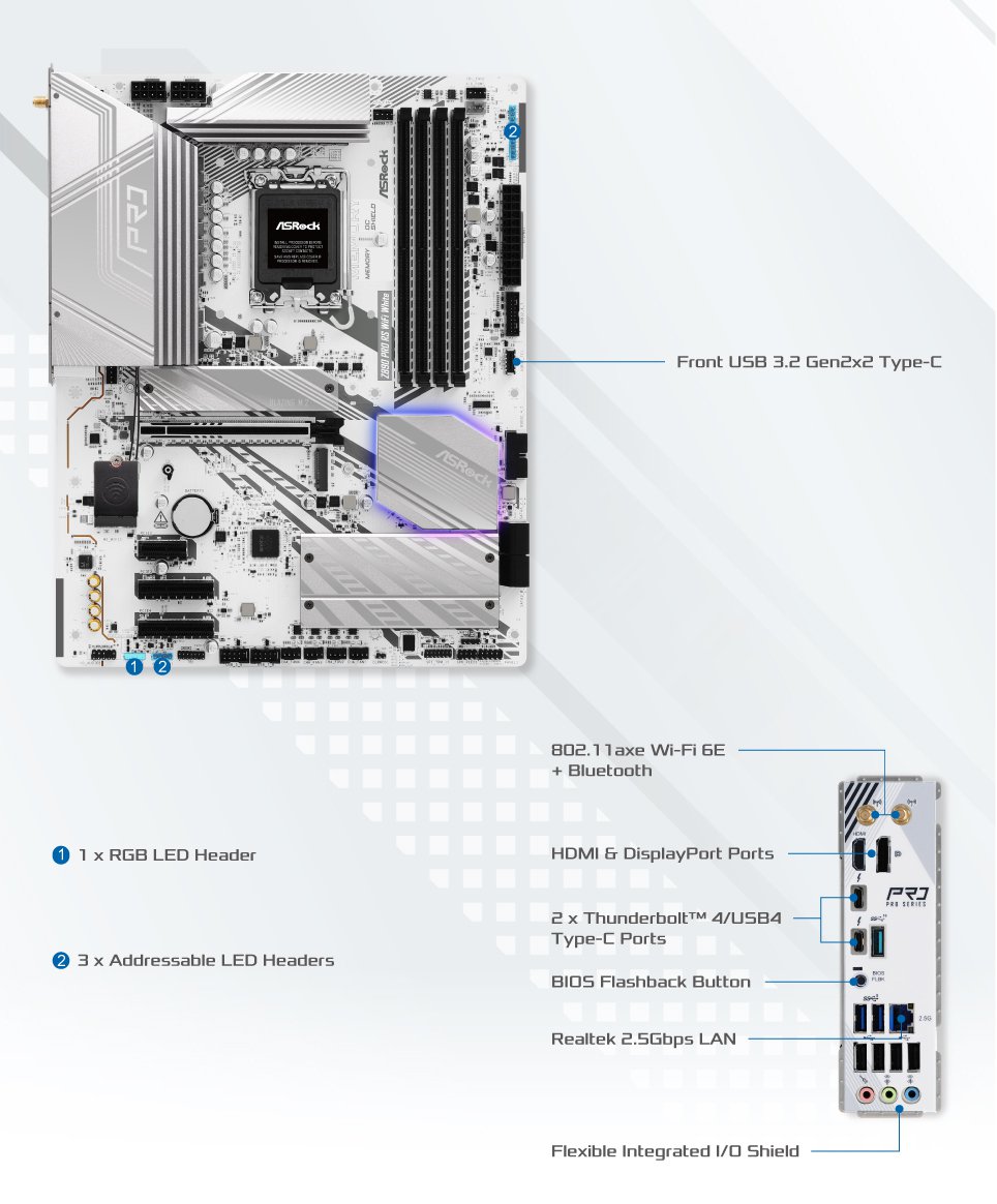 ASRock > Z890 Pro RS WiFi White