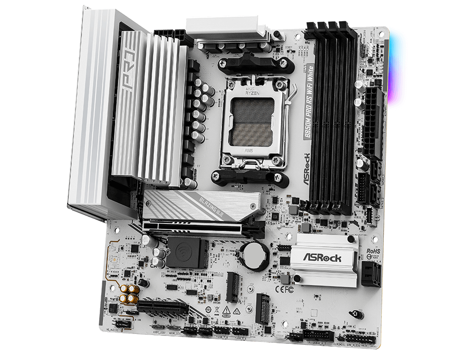 ASRock > B850M Pro RS WiFi White