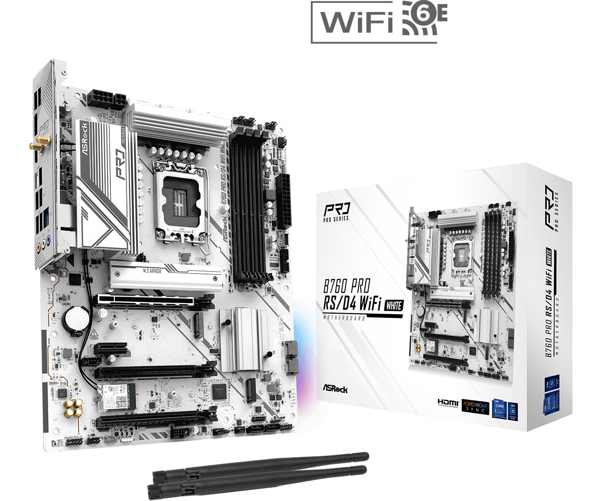 ASRock > B760 Pro RS/D4 WiFi White