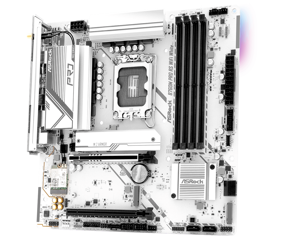 ASRock > B760M Pro RS WiFi White