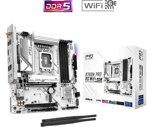 ASRock > B760M Pro RS WiFi White